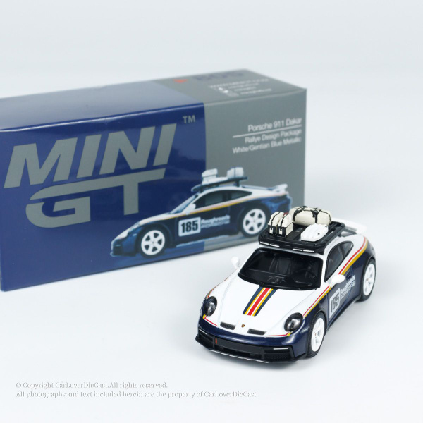 MINI GT #805 1:64 PORSCHE 911 DAKER Rallye Design Package White/Gentian ...