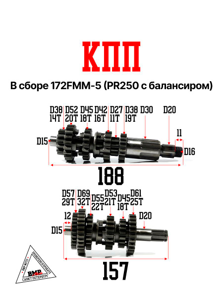 КПП в сборе 172FMM-5 (PR250 с балансиром) купить c доставкой на OZON по низкой цене (1840576638)