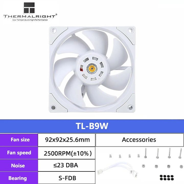Thermalright TL-B9/B9W 92-миллиметровый 4-контактный ШИМ-вентилятор охлаждения корпуса ...