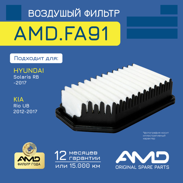 Фильтр воздушный 281131R100 AMD.FA91 для HYUNDAI Solaris RB -2017 KIA ...