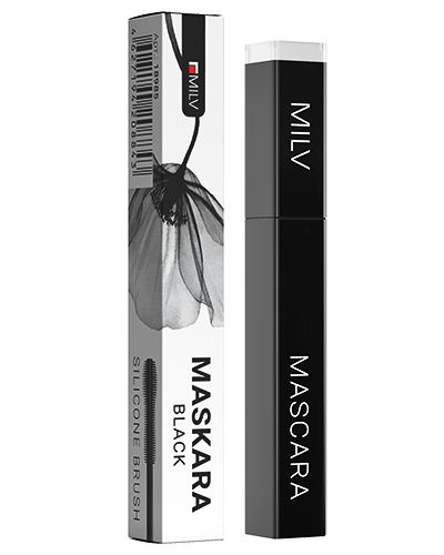 MILV Тушь для ресниц удлиняющая ультрачёрная (силиконовая грушевидная ...