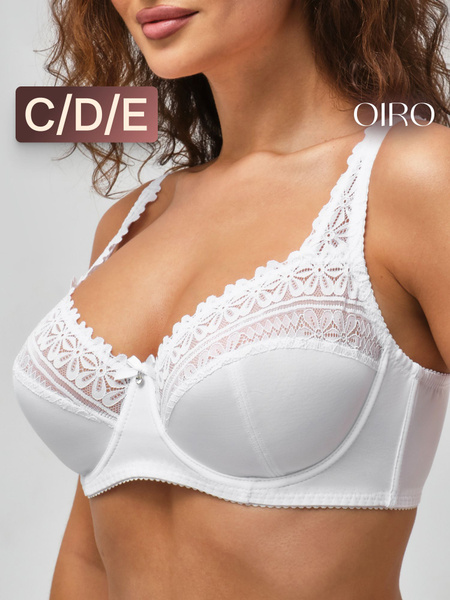 Бюстгальтер Женский OIRO на косточках, с мягкой чашкой, размер 90C белый Полиамид, Эластан ...