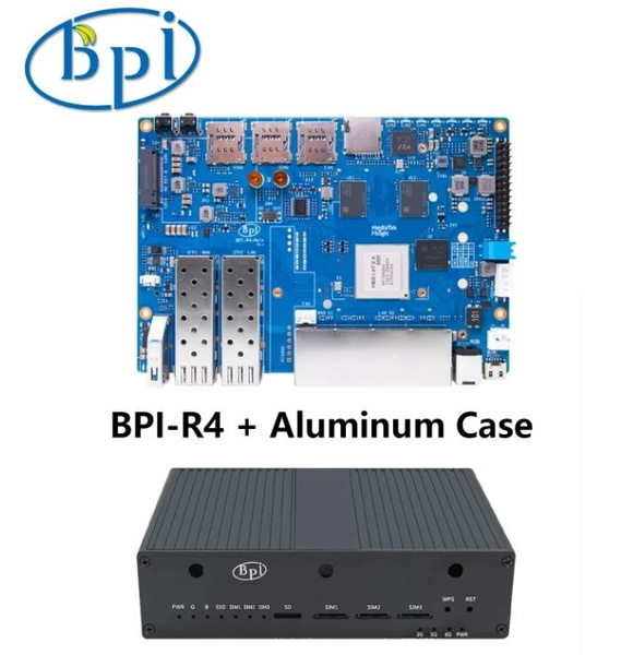 Banana Pi BPI-R4+Aluminum V1.1 WIFI7 маршрутизатор MediaTek MT7988A ...