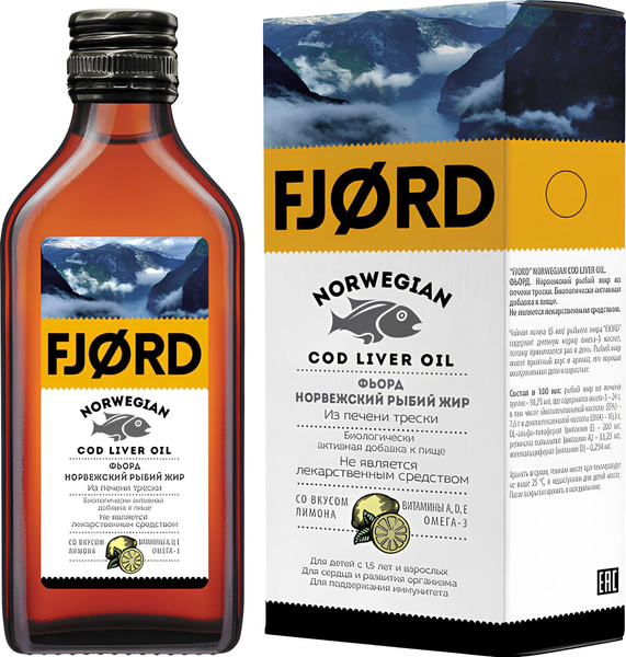БАД Норвежский рыбий жир ФЬОРД FJORD жидкость, 100 мл купить на OZON по низкой цене (1883927443)