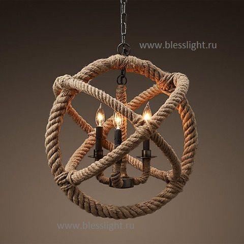 Люстра подвесная Е14 3х60Вт Gyro Rope 8103 диаметр 43 см Blesslight ...