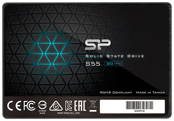 240 ГБ Внутренний SSD-диск Silicon Power 3D NAND 2.5 Slim S55 240 Гб SATA III (SP240GBSS3S55S25 ...