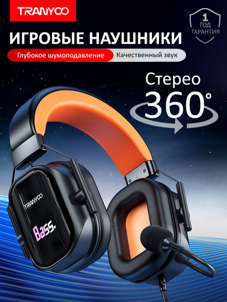 Наушники Накладные TRANYOO T-H5 Проводное 32 T-H5 купить c доставкой на OZON по низкой цене ...