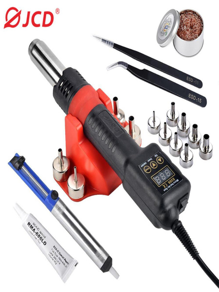JCD Паяльный фен 220 Вт, Керамический нагреватель, 8 предметов купить на OZON по низкой цене ...