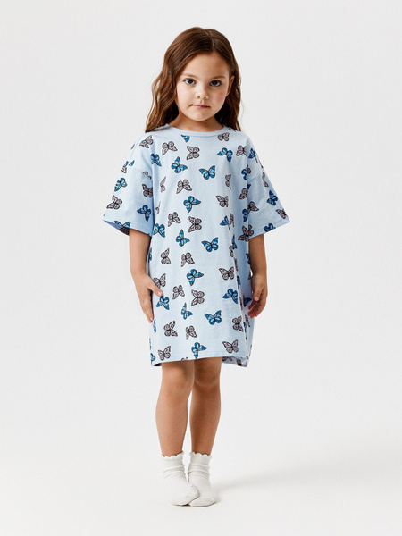 Ночная сорочка Девочки Acoola Трикотаж, Хлопок, размер 122, 128 голубой Китай купить c доставкой ...