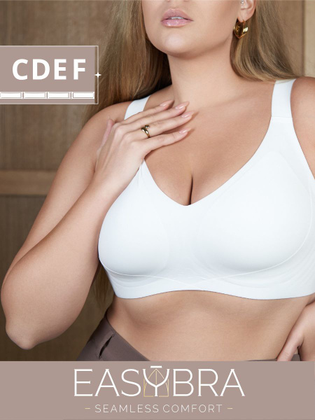 Бюстгальтер Женский EASY BRA без косточек, бесшовный, размер 90F, 95C слоновая кость, кремово ...