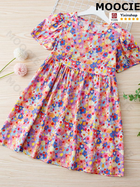 Платье Девочки MOOCIE брусничный Домашний Короткий Хлопок Манжеты, Воротник, размер 160 ...