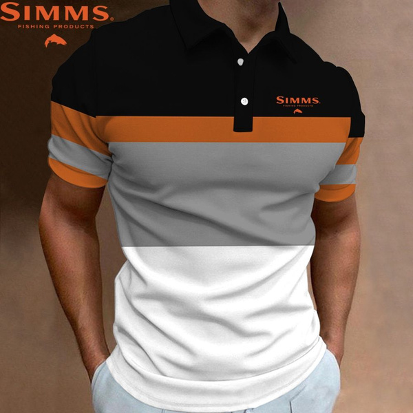 Поло Мужской, Женский Simms молочный, темно-оранжевый Короткий, размер 56 Трикотаж Однотонный ...