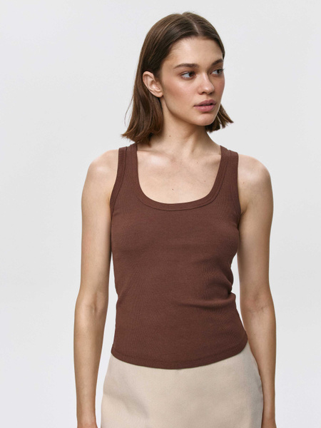 Топ Женский SELA темно-коричневый, размер 42 Повседневный Китай купить c доставкой на OZON по ...