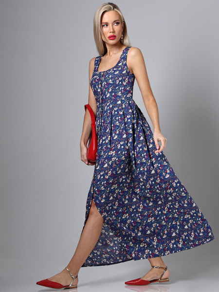 Платье Женский DStrend темно-голубой Повседневный Вискоза, размер 46 купить c доставкой на OZON ...