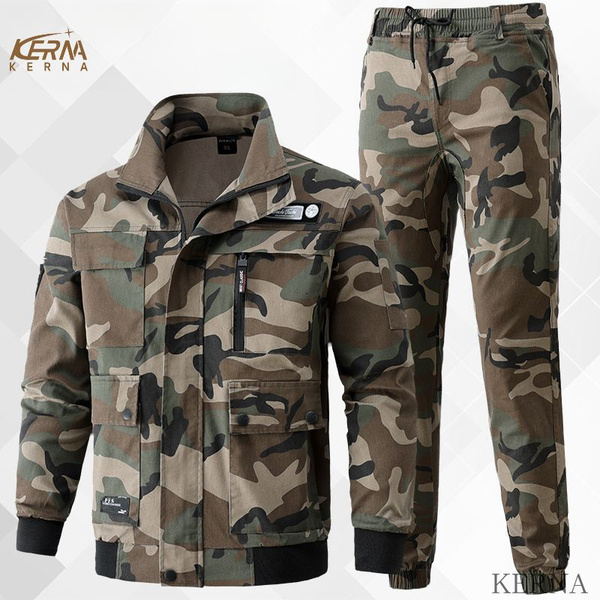 Костюм рабочий Мужской KERNA, размер 50, 52 коричневый меланж, рост 165-190 Велюр искусственный ...