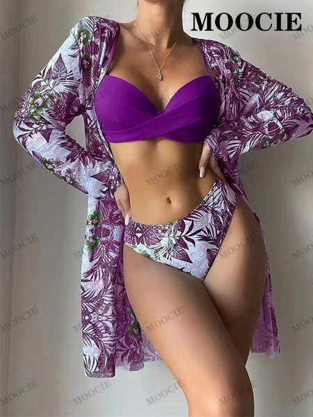 Купальник раздельный Женский MOOCIE пурпур, размер 48 SUP-серфинг, Аквафитнес Китай Погоны ...