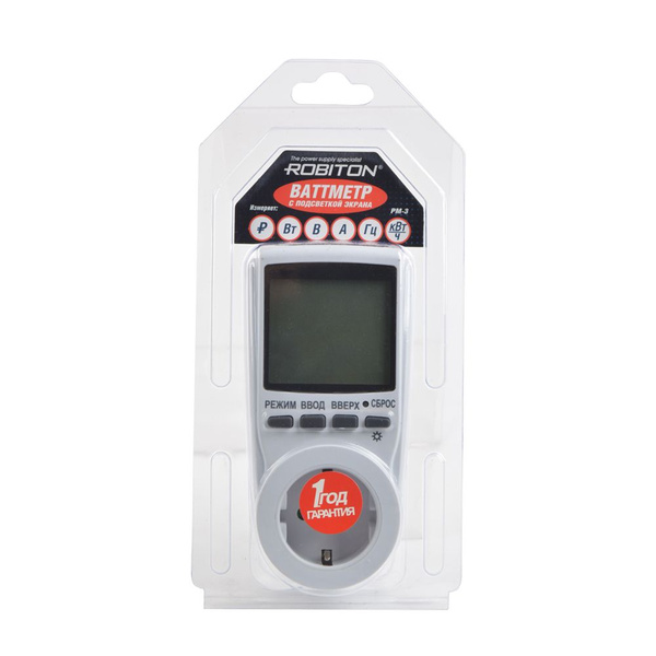 Ваттметр ROBITON PM-3 с подсветкой BL1 купить на OZON по низкой цене (1987617483)