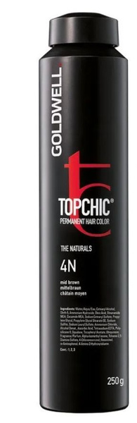Стойкая краска Goldwell Topchic 4N средне-коричневый, перманентный ...