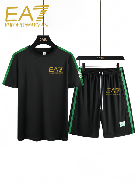 Костюм спортивный Мужской EA7 ежевичный, размер 52, 54 Лето купить c доставкой на OZON по низкой ...