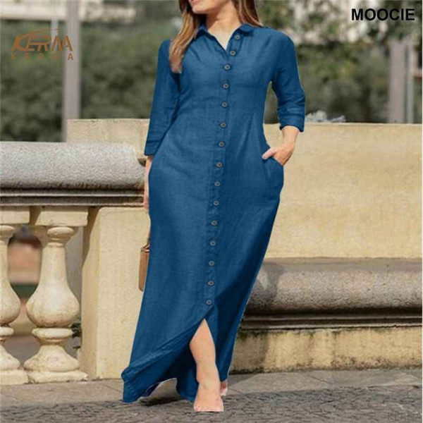 Платье Женский KERNA темно-голубой, абрикосовый Повседневный Длинный Полиэфирное волокно Бахрома ...