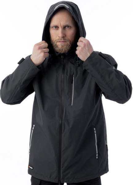Куртка рабочая Мужской BRODEKS, размер 62, 60 черный, рост 180 Полиэстер с ПУ пропиткой ...
