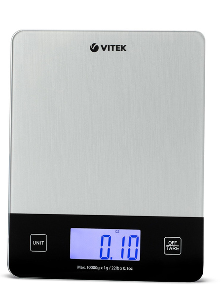 Весы кухонные электронные настольные Vitek VT-7981, макс вес до 10кг, LCD дисплей, Серый купить ...