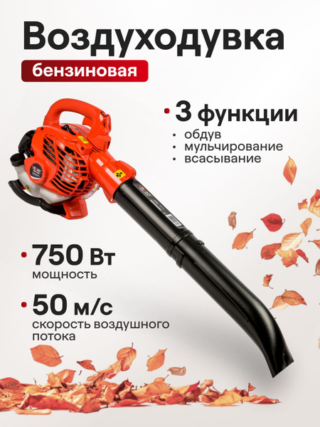 Воздуходувка бензиновая BRAIT BGB260C (750 Вт, 3000 об/мин, V травосборник 50 л, произв-ть 720 м ...