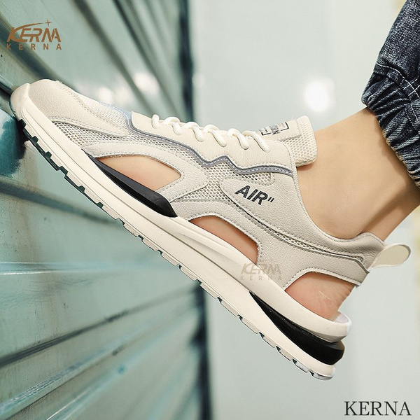 Босоножки Мужской KERNA Синтетическая дышащая сетка, размер 40,5 Тонкая подошва Лето Шнурки ...