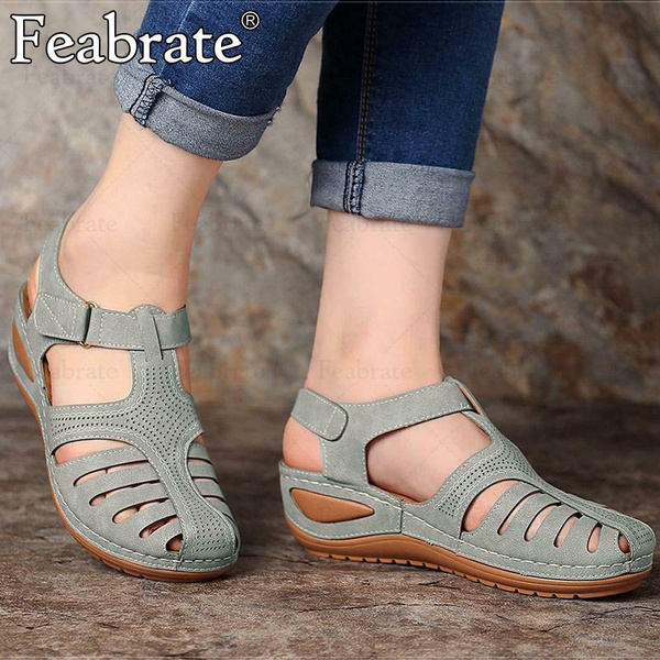 Сандалии Женский Feabrate, размер 36 Каучук, Полиэстер с ПУ пропиткой Круглый нос, Маломерит R ...