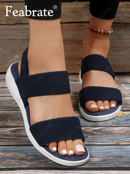 Сандалии Женский Feabrate, размер 36 Полиуретан Толстая подошва R (средняя) Лето Без застёжки ...