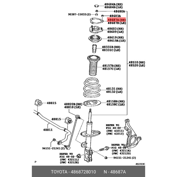 Прокладка опоры амортизатора пер. toyota rav4 05>/prius 09>, lexus nx ...
