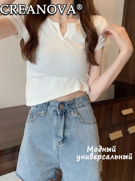 Футболка Женский CREANOVA белый, размер 50 Полиэфирное волокно купить c доставкой на OZON по ...