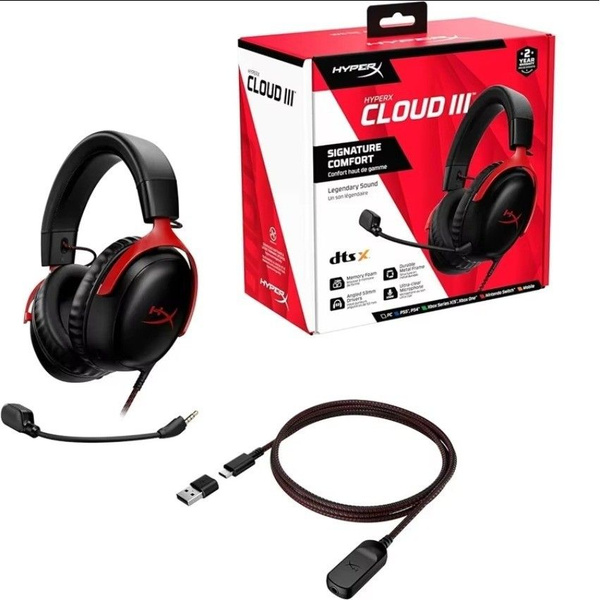 Наушники Полноразмерные HyperX Cloud III Проводное + беспроводное 64 HyperX Cloud III купить c ...