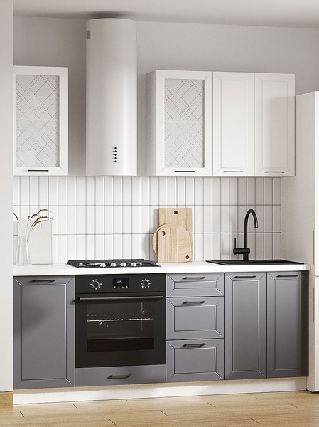 Кухонный гарнитур Сектор 2 м мебель для дома и кухни Белый Графит Бланж купить C доставкой