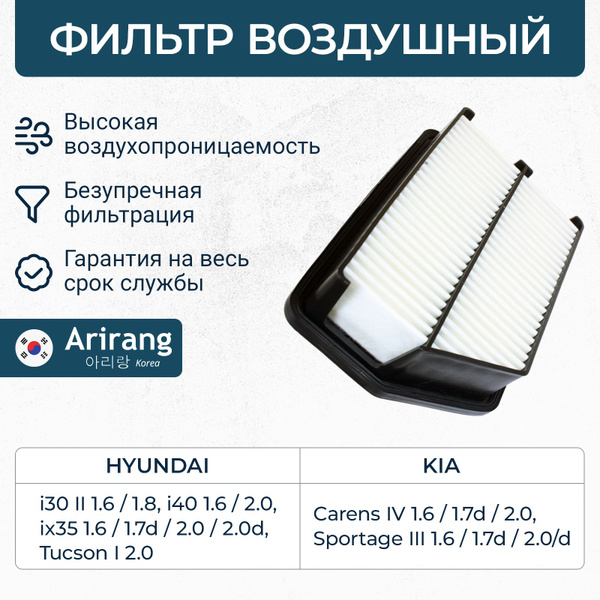 Воздушный фильтр для Kia Sportage 3, Ceed 2, Hyundai Elantra MD, i30 2 ...