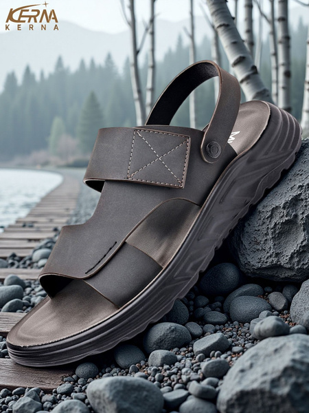 Сандалии Мужской KERNA, размер 39 Воловья кожа Легкая модель D Лето Россия Без застёжки Бахрома ...