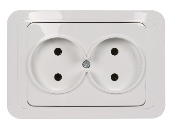 Розетка 2СП двойная без заземления белая MAKEL купить на OZON по низкой цене (2238634954)