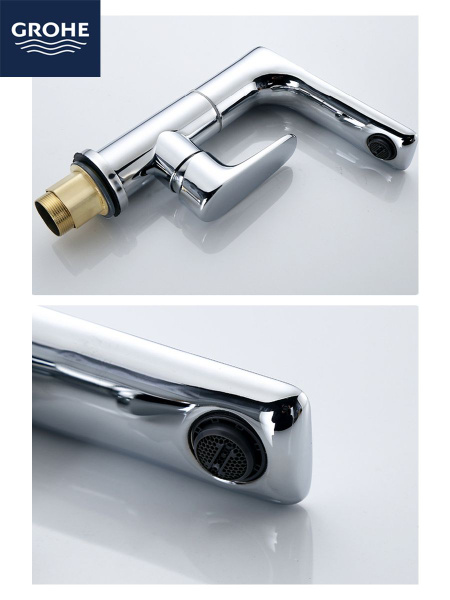 Смеситель для кухни с выдвижным гибким изливом кран чёрный GROHE купить на OZON по низкой цене ...