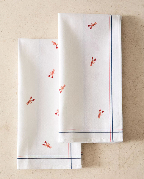 ZARA HOME Набор кухонных полотенец, Вафельная фактура, 40x60, 1шт ...