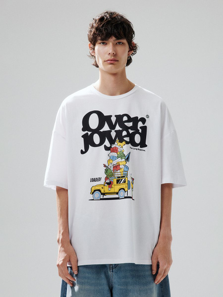 Футболка Мужской Befree белый Короткий, размер 46 Хлопок Разноцветный свободный Повседневный ...