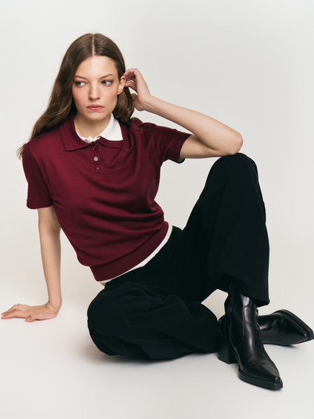 Джемпер Женский Zolla бордовый Вискоза, Нейлон, размер 46 Короткий Китай купить c доставкой на ...