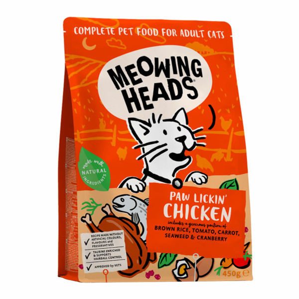 Meowing Heads Для Взрослых кошек с Курицей и рисом Куриное наслаждение ...