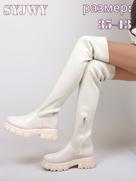Сапоги Женский SYJWY, размер 39 белый Зима Китай купить c доставкой на OZON по низкой цене ...