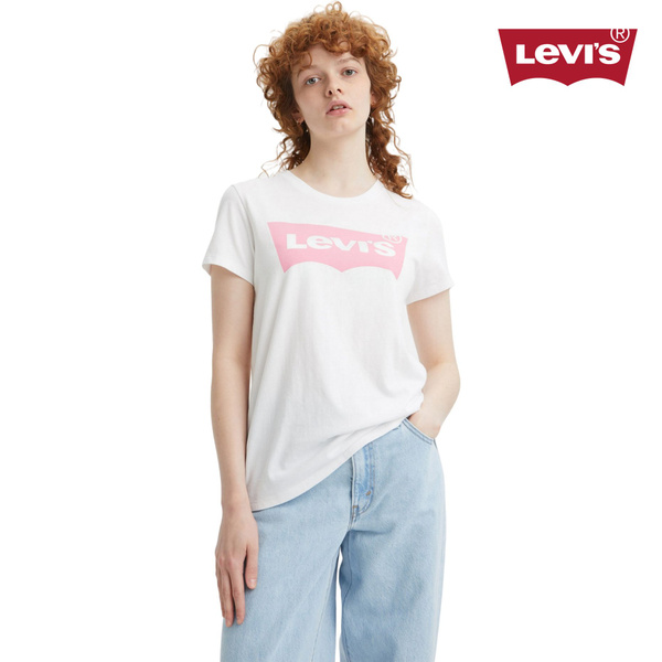 Футболка Levi's, размер 48, цвет белый, розовый, 100% хлопок - купить ...