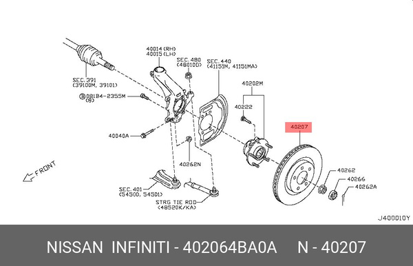 Диск тормозной перед Nissan 40206-4BA0A купить c доставкой на OZON по ...