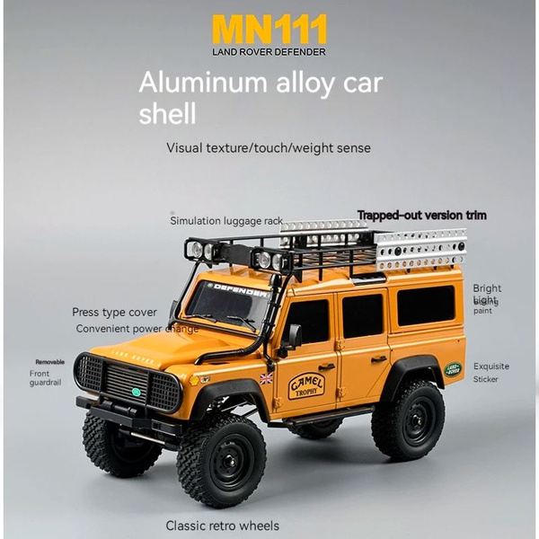 Радиоуправляемая машина внедорожник MN MODEL Defender 4WD масштаб 1:18 2.4G - MN-111 YELLOW ...