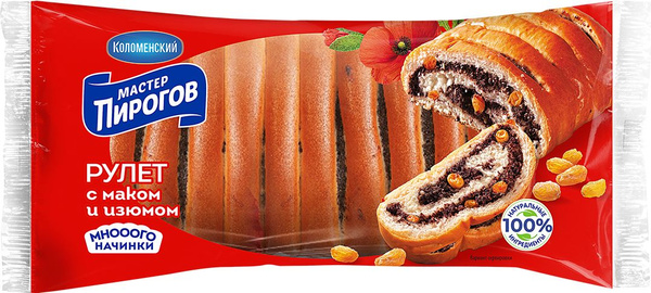 Рулет Мастер пирогов с маком и изюмом, 250 г - купить с доставкой по ...