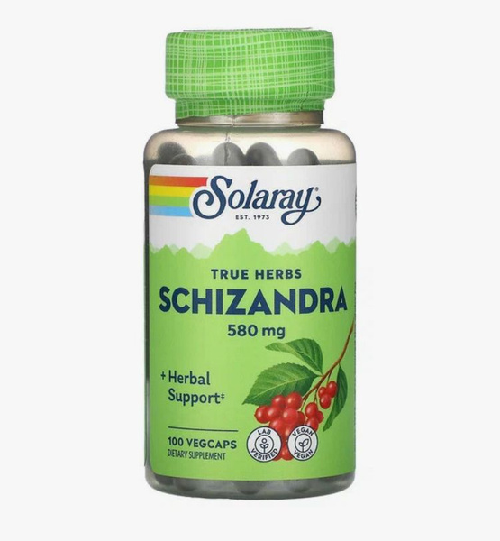 Лимонник, шизандра , Schizandra 580 мг, 100 вегетарианских капсул ...