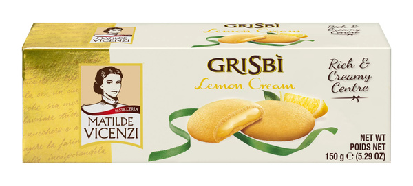 Печенье Grisbi - Lemon Cream с начинкой из лимонного крема, 150г ...