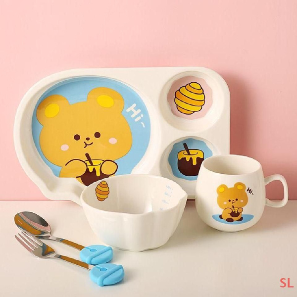 Набор керамической посуды, милый медвежонок Baby Breakfast Creative ...